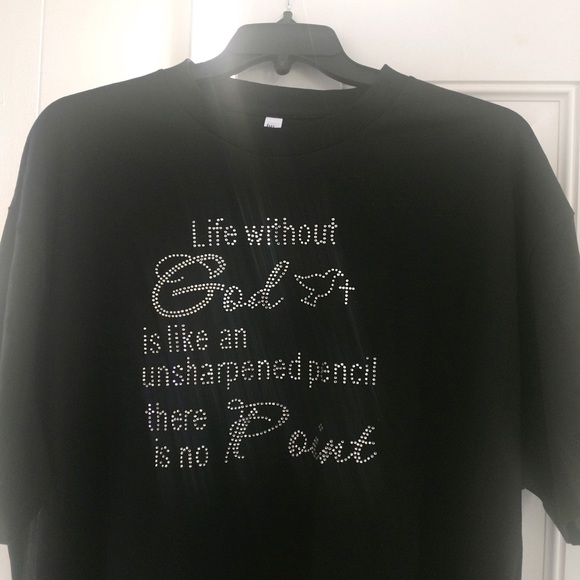 Tops | Custom Made Rhinestone Embellished Tshirt New | Poshmark